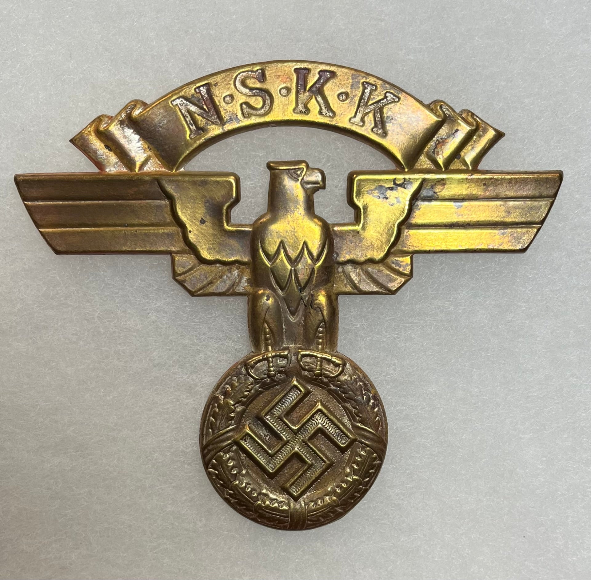 Original WW2 German N.S.K.K Large Cap Eagle (4 Inch) Insignia – War ...