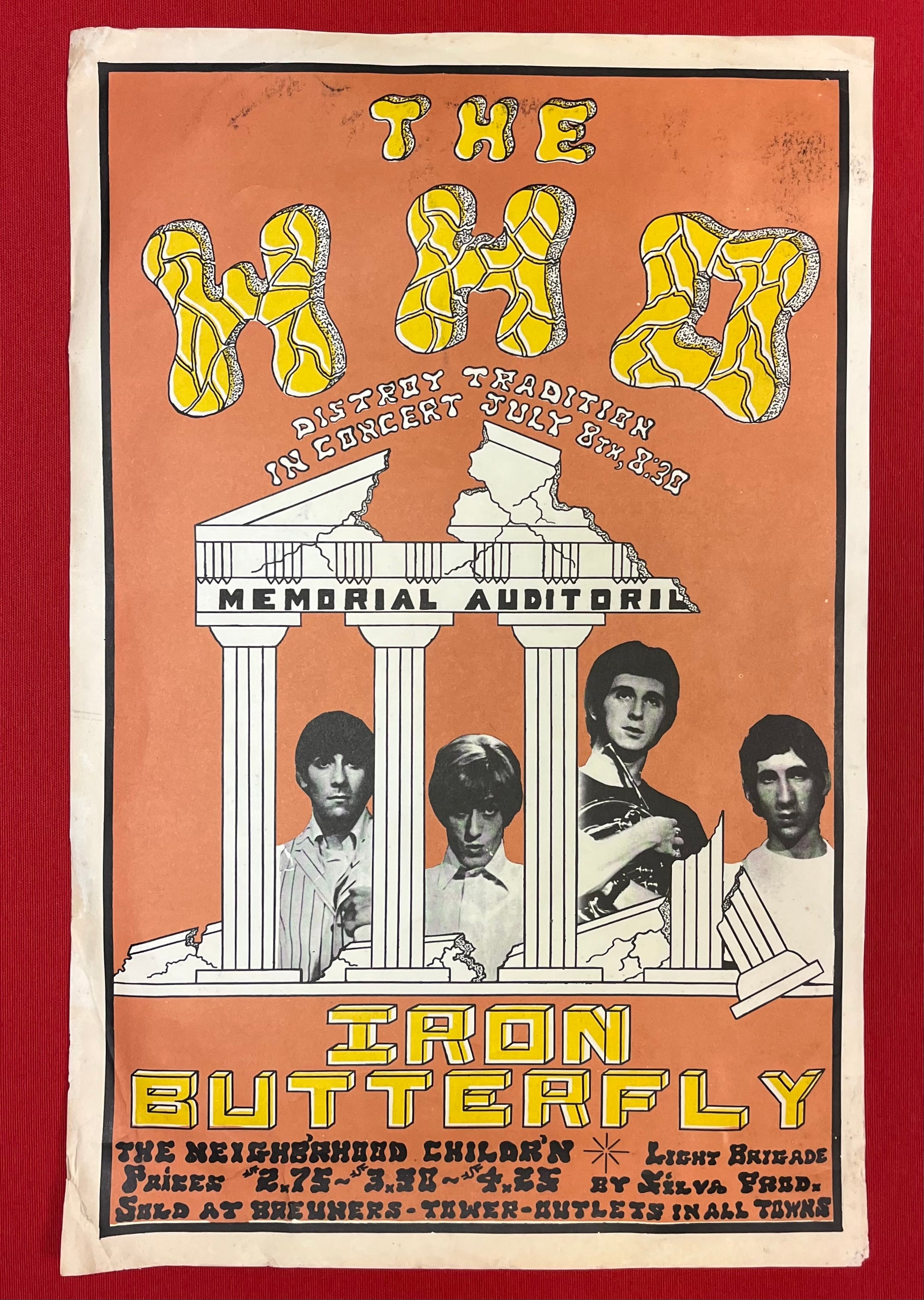 The Who & Iron Butterfly Concert Poster Memorial Auditorium Sacramento ...