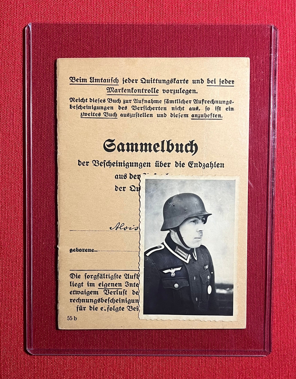 Original WW2 German Soldier's Disability Insurance Book & Photograph ...
